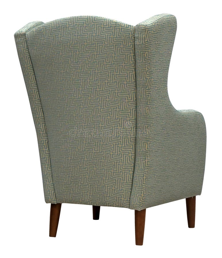 Armchair Isolated on White Background. Back View Stock Image - Image of ...