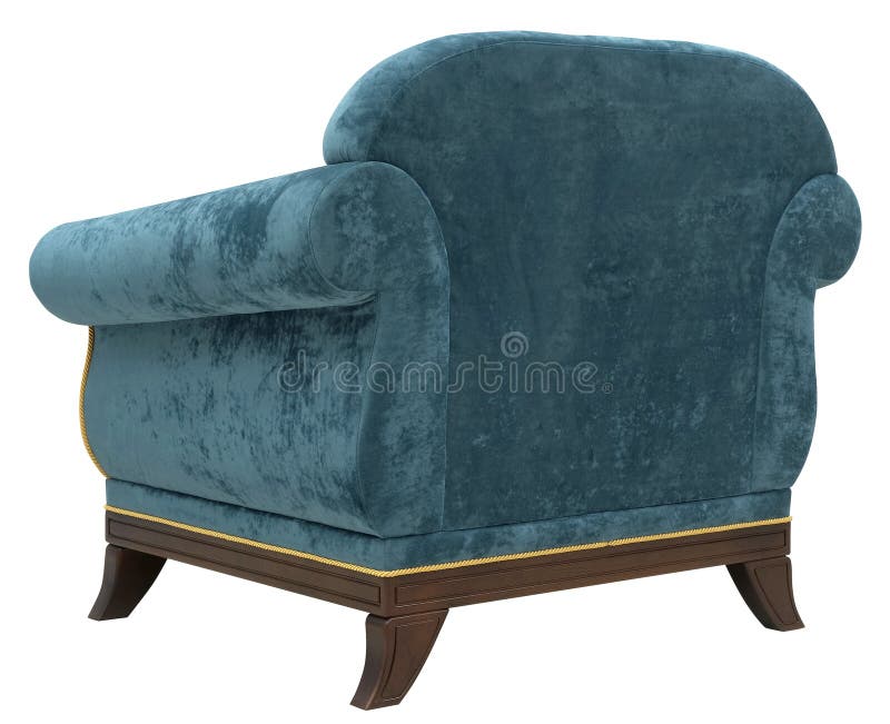 Armchair Isolated on White Background. Back View Stock Image - Image of ...