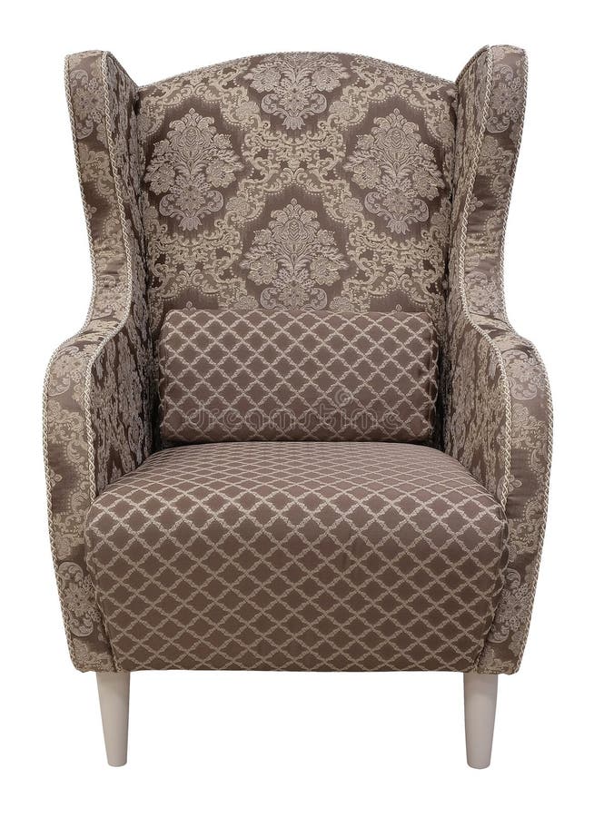 Armchair Isolated on White Background. Back View Stock Photo - Image of ...