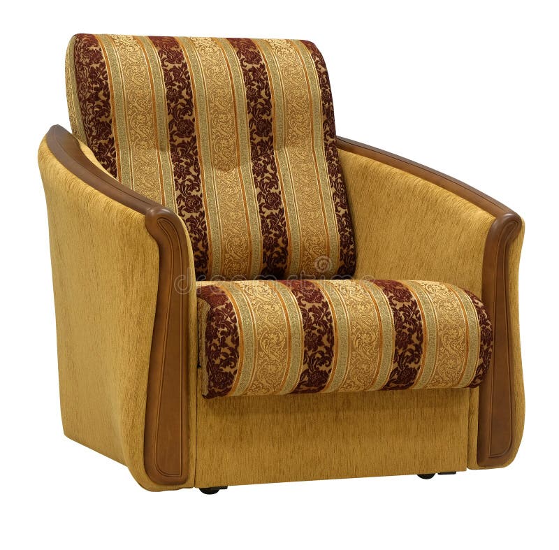 Armchair Isolated on White Background. Back View Stock Photo - Image of ...