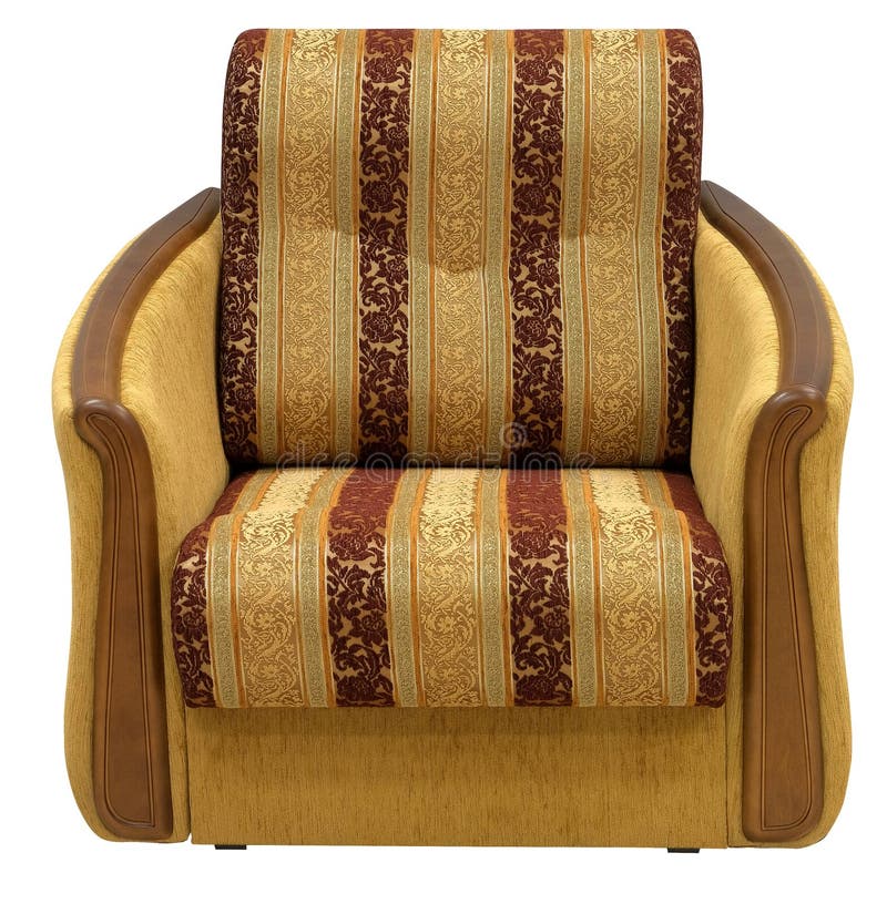 Armchair Isolated on White Background. Back View Stock Photo - Image of ...