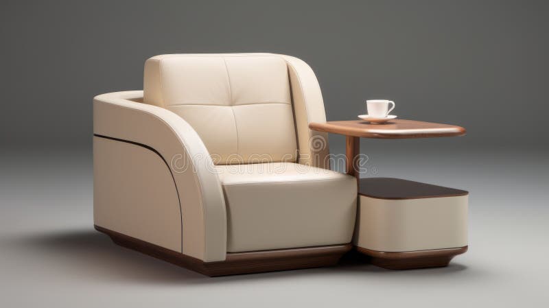 Elaborate Leather Chair with Cup in 3d Space Stock Illustration ...