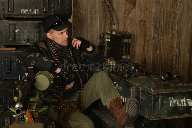 Armed combat soldier stock photo. Image of full, helmet - 42020516