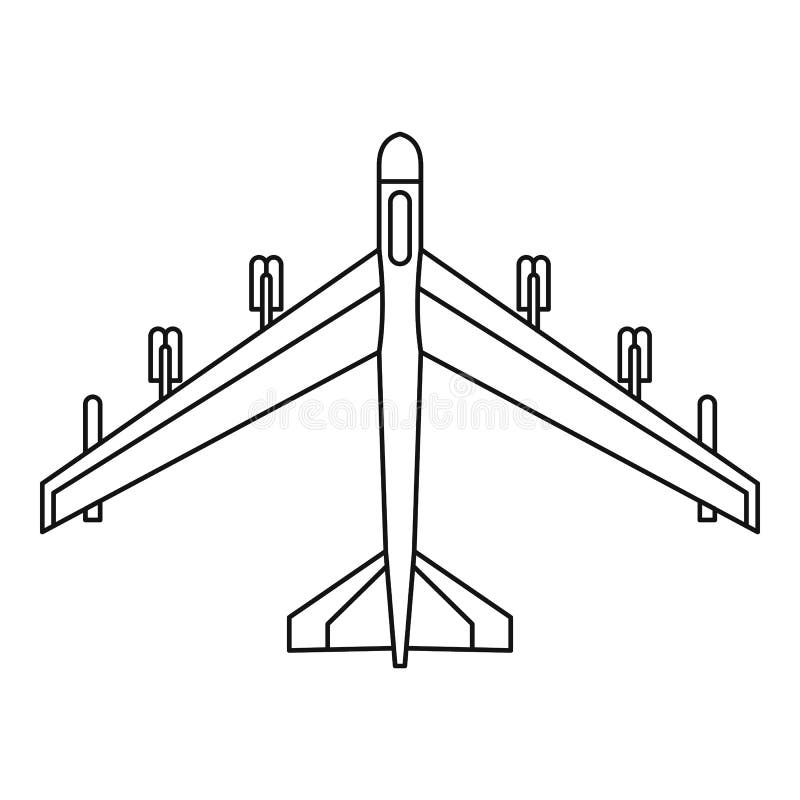 Armed Fighter Jet Icon, Outline Style Stock Vector - Illustration of ...