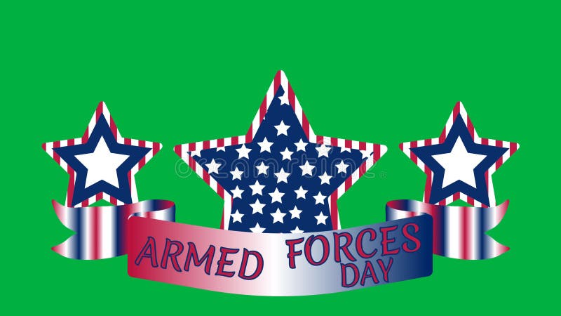 Armed Forces Day Animated Sticker On Green Screen Stock Video Video