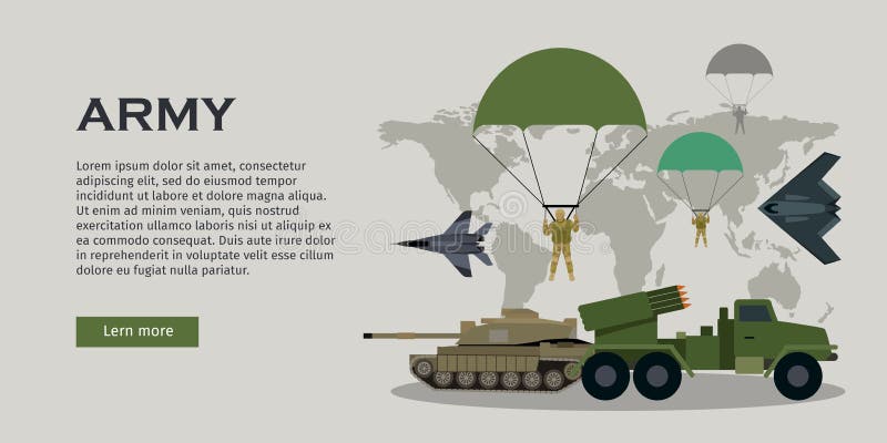 Armed Forces Vector Concept in Flat Design Stock Vector - Illustration ...