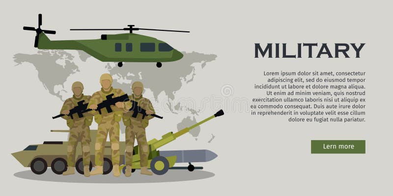 Armed Forces Vector Concept in Flat Design Stock Vector - Illustration ...