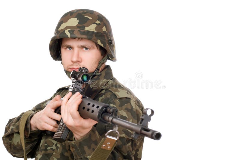 Armed man holding svd stock photo. Image of military - 33689184