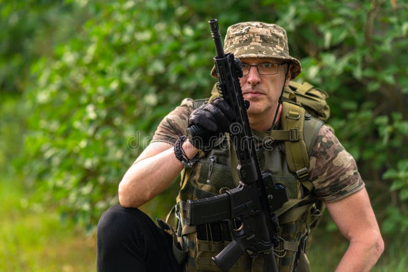 Armed Man Looking at the Camera Stock Photo - Image of firearm, power ...