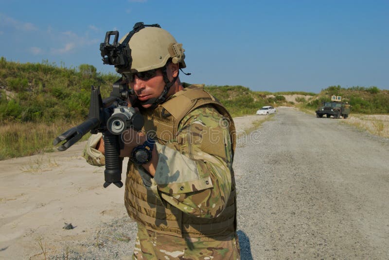 Armed Military Checkpoint editorial stock image. Image of armed - 28487949