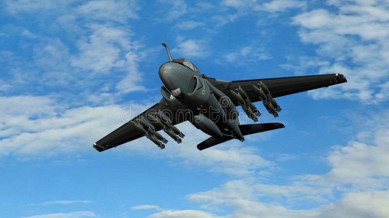 Armed Military Fighter Jet in Flight Stock Image - Image of aviation ...
