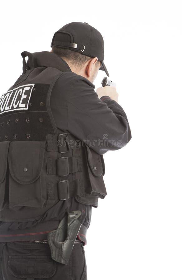 Armed Person in a Hoodie is Pointing a Handgun at the Target. Stock ...