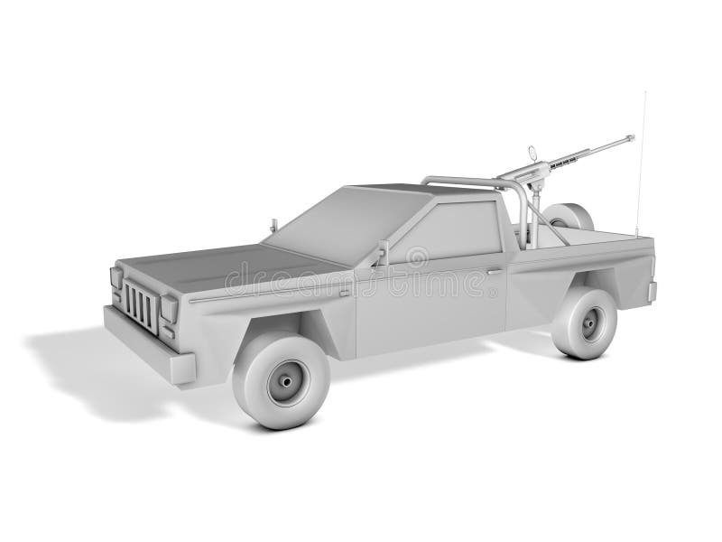 Armed pickup truck stock illustration. Illustration of army - 50266200