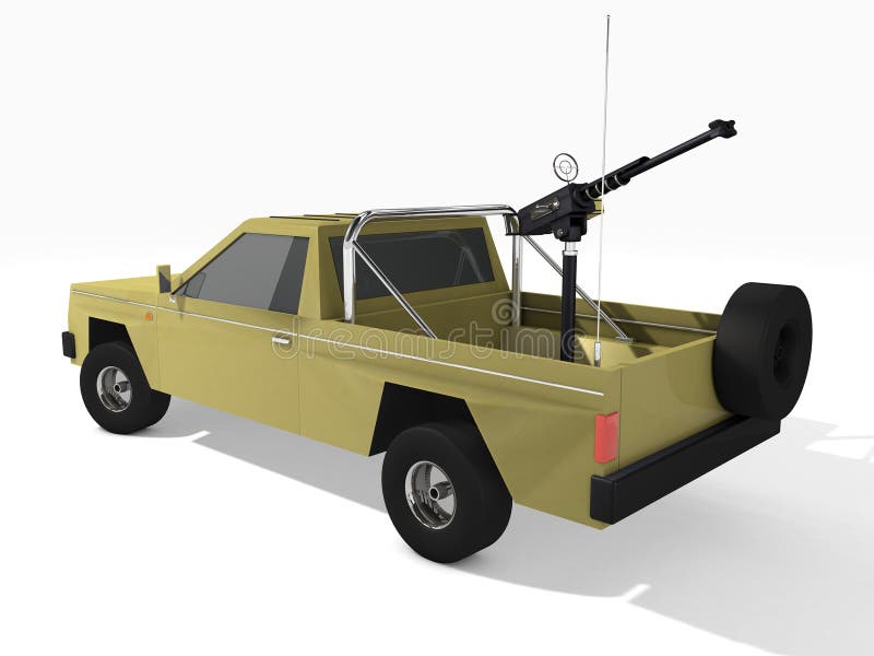 Armed pickup truck stock illustration. Illustration of military - 53064985