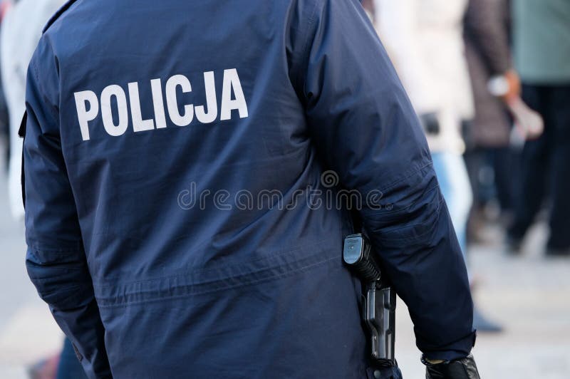 Armed with a Pistol Police Ready To Use Weapons Stock Image - Image of ...