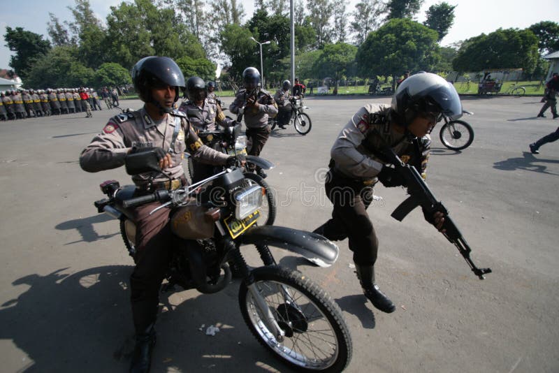 Armed Police Jump from Motorcycle Editorial Stock Image - Image of ...