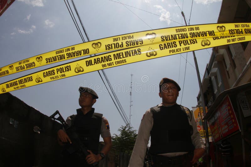 Armed Police Stan Guard Behind Police Line Editorial Photography ...