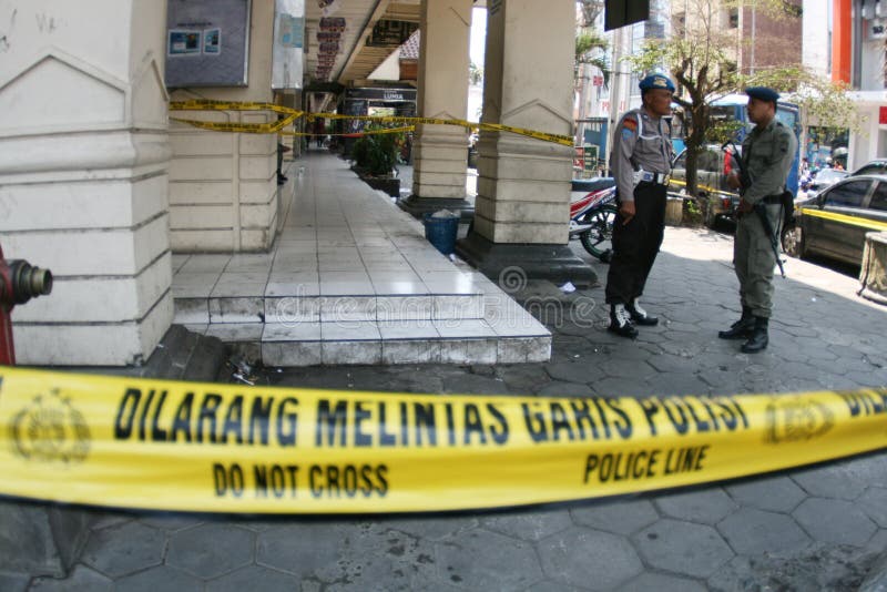 Armed Police Stan Guard Behind Police Line Editorial Photo - Image of ...