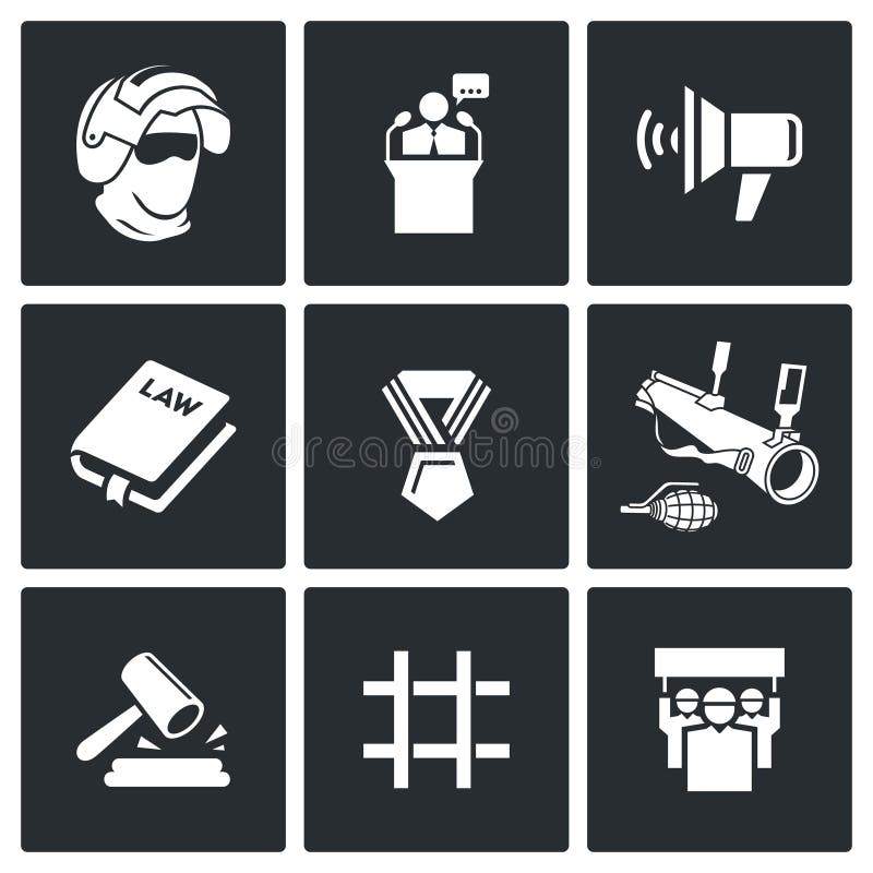 Armed Revolution Icons. Vector Illustration. Stock Illustration ...