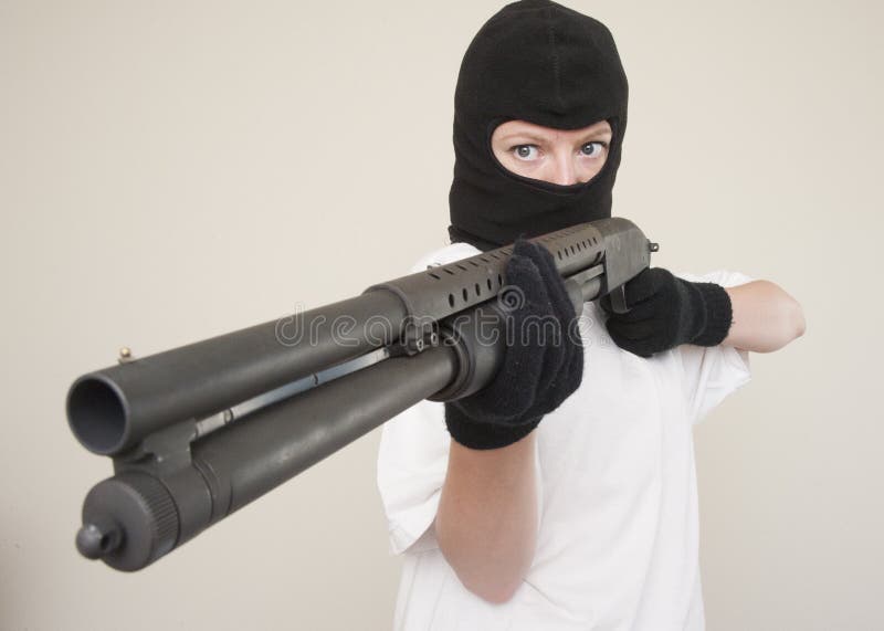 Armed robbery stock photo. Image of crime, shotgun, guns - 31146786