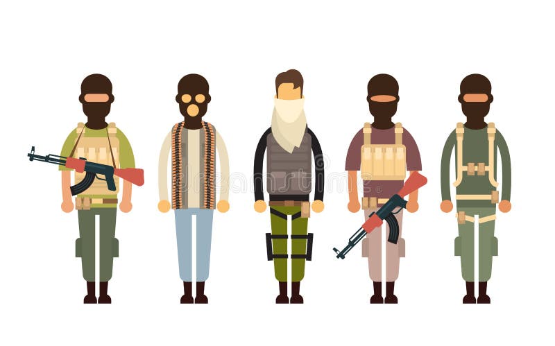 Armed Terrorist Group Terrorism Concept Stock Vector - Illustration of ...