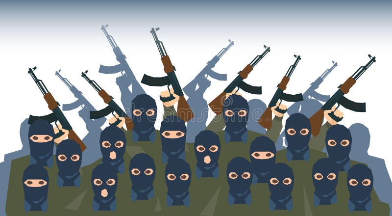 Armed Terrorist Group Terrorism Concept Stock Vector - Illustration of ...