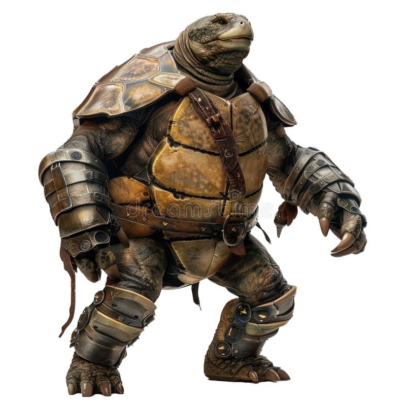 Armed Turtle Warrior Creature on Transparent Background Stock ...