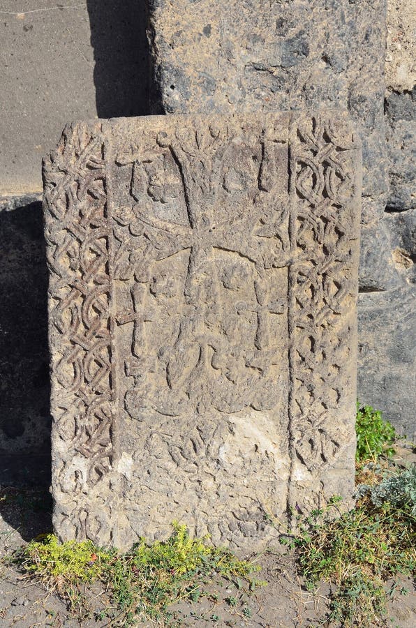 Armenia, Ancient Cross Stone in the Monastery Sagmosavank Editorial ...
