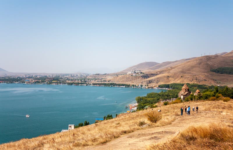 Armenia. Ancient Sevanavank Monastery. View of Lake Sevan from Sevanavank Peninsula Editorial ...