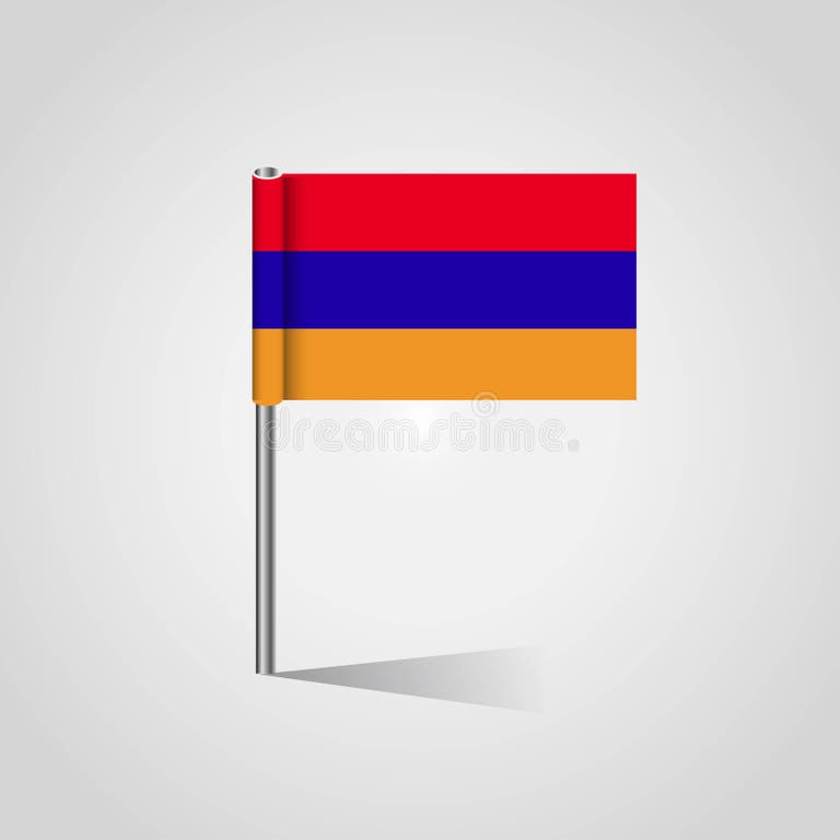 Armenia Flag Pin Vector stock vector. Illustration of isolated - 145423340