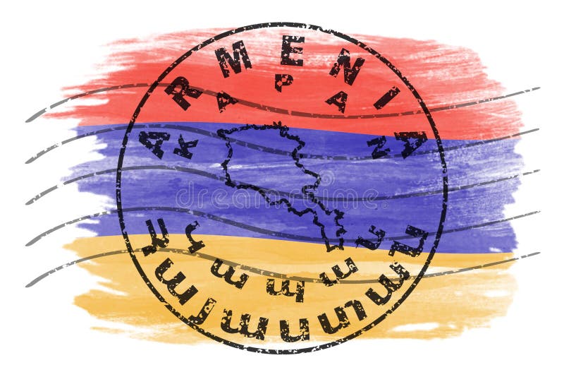 Armenia Kapan Seal Map Design Stock Illustration - Illustration of flag ...