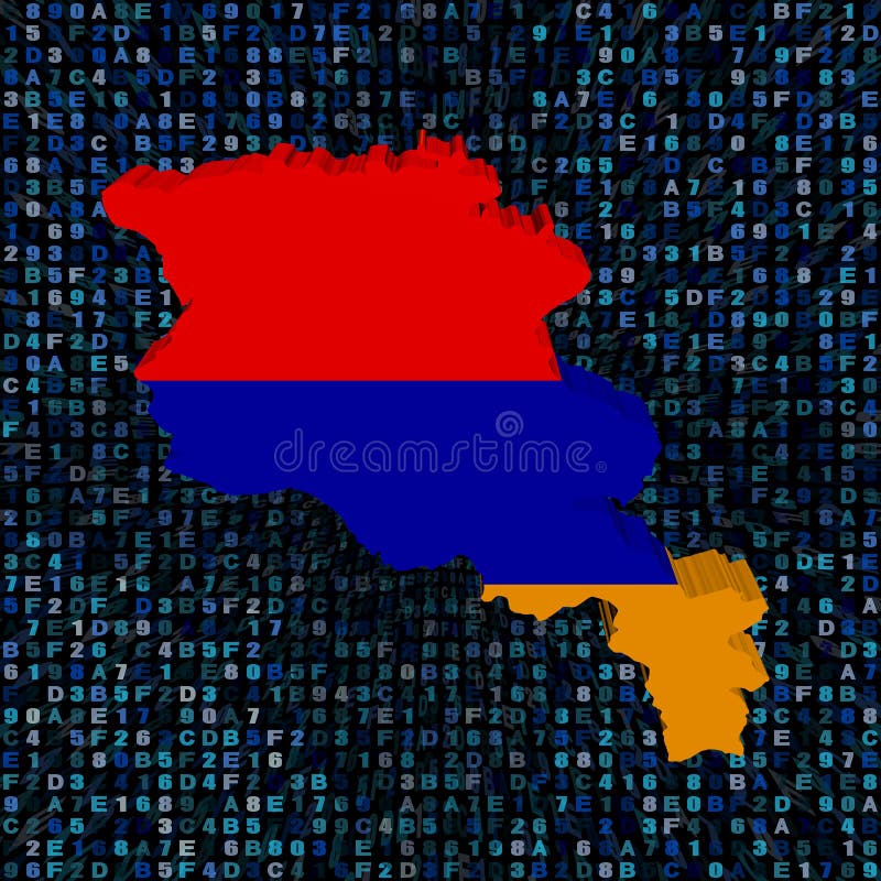 Armenia Map Flag on Hex Code Illustration Stock Illustration ...