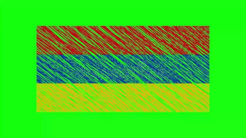 Armenia Scribble Animation on Green Screen Background. Looping Seamless ...