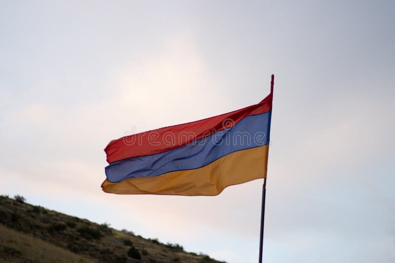 Armenian Flag on Building in Yerevan Stock Photo - Image of attached ...