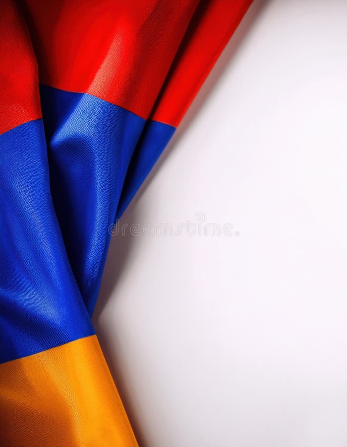 Armenian Flag Draped Elegantly on a Surface, Showcasing Vibrant Colors ...