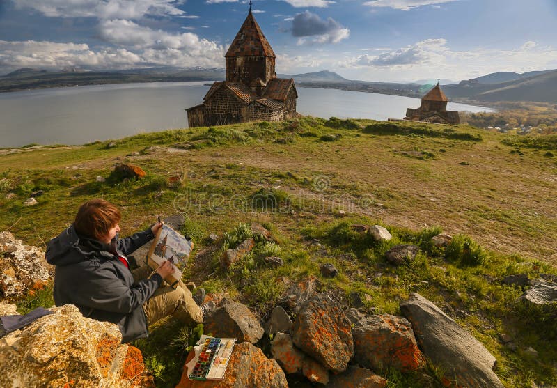 Armenian monastery editorial stock photo. Image of cloudn - 95725083