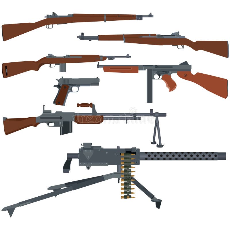 Armi Americane Della Seconda Guerra Mondiale Illustrazione Vettoriale ...