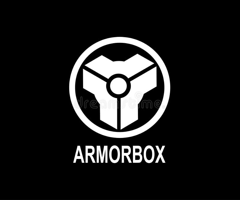 Armor Box Logo Design on Black Background Stock Vector - Illustration ...