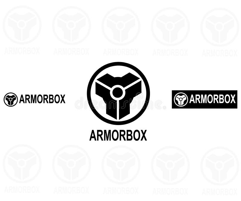 Armor Box Logo Design on Isolated Background Stock Vector ...