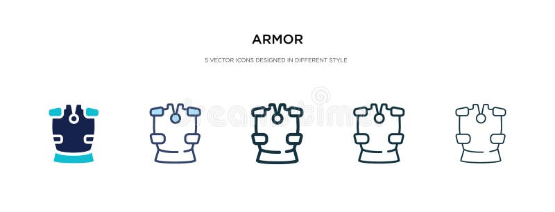 Armor Icon in Different Style Vector Illustration. Two Colored and ...