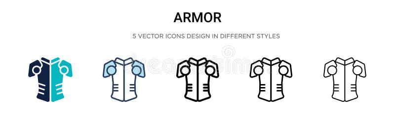 Armor Icon in Filled, Thin Line, Outline and Stroke Style. Vector ...