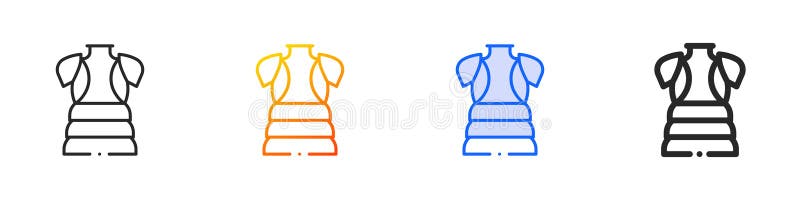 Armor Icon.Thin Linear, Gradient, Blue Stroke and Bold Style Design ...