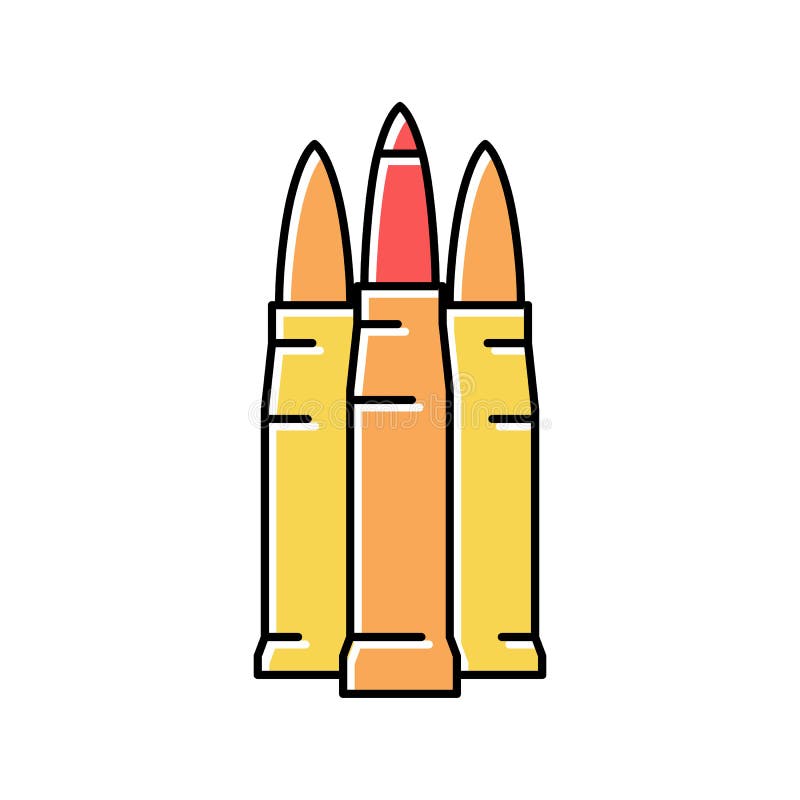 Armor Piercing Bullets Color Icon Vector Illustration Stock Vector ...