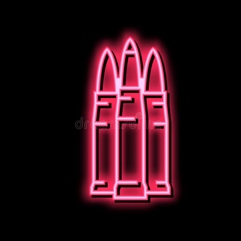 Armor Piercing Bullets Neon Glow Icon Illustration Stock Vector ...