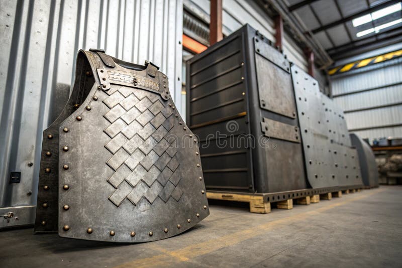 Armor Plates with Rivets â€ Industrial Metal Background 3D Illustration ...