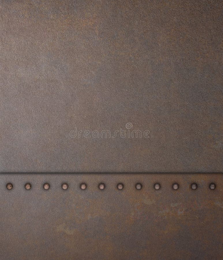 Old Rustic Steel Metal Plate or Plaque with Rivets 3d Illustration ...