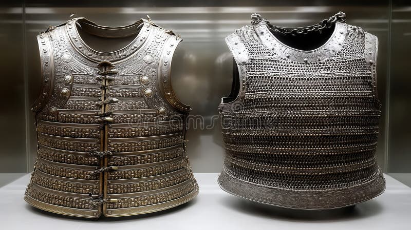 Armor Types Displayed Side by Side in a Museum Showcasing Historical ...