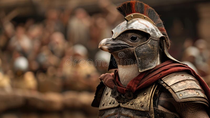 Armored Bird Warrior in a Battle-ready Pose Stock Illustration ...