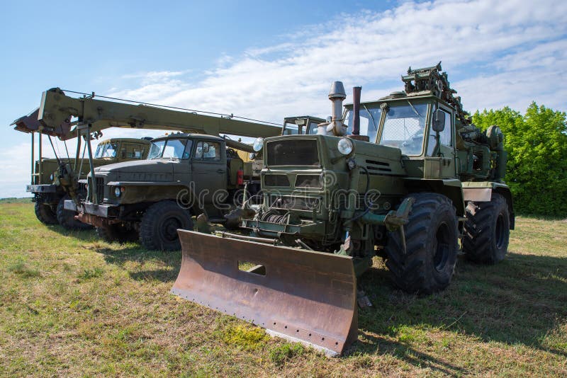 Armored Bulldozer. Ancient Military Engineering Stock Image - Image of ...