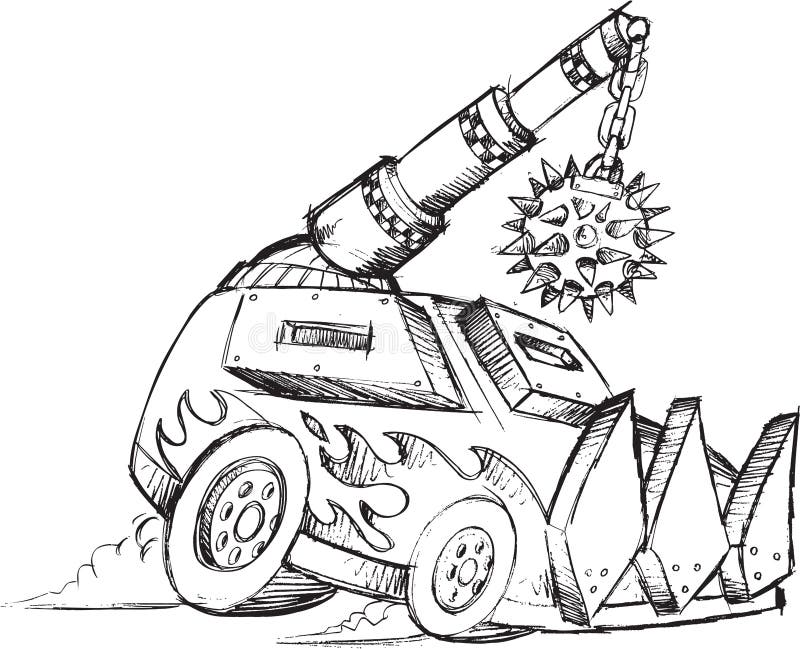 Armored Van Vehicle Sketch stock vector. Illustration of vector - 45952193